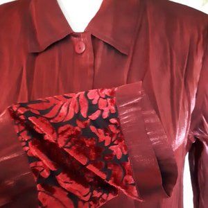 Vintage | Tops | Vintage 99s Tan Jay Velvet Burnout Blouse Size S ...